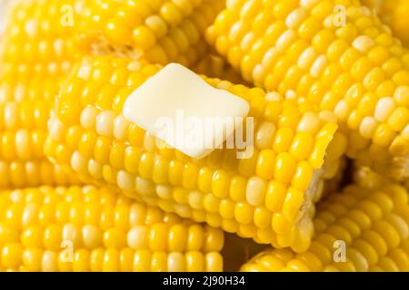 Homemade Steamed Sweet Corn on the Cob with Butter Stock Photo - Alamy