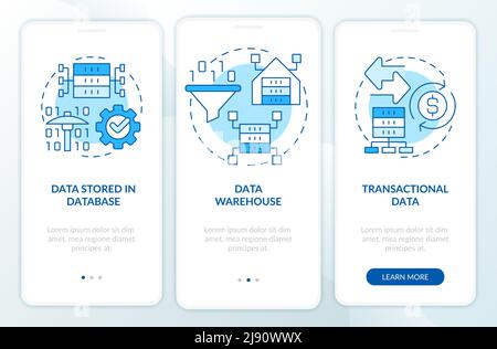 Types of data that can be mined onboarding mobile app screen Stock ...