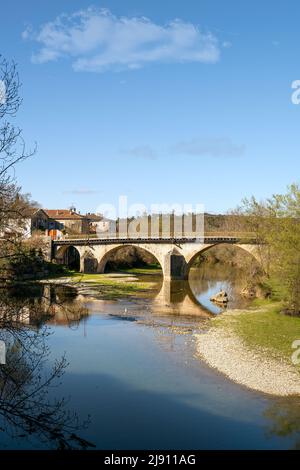 SAUVE, FRANCE - APRIL 5th, 2022: View of the river Virdoule in Sauve on ...