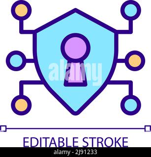 Security threat pixel perfect RGB color ui icon Stock Vector Image ...