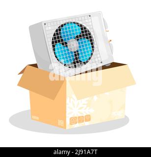 hvac air conditioner cartoon vector illustration Stock Vector Image ...