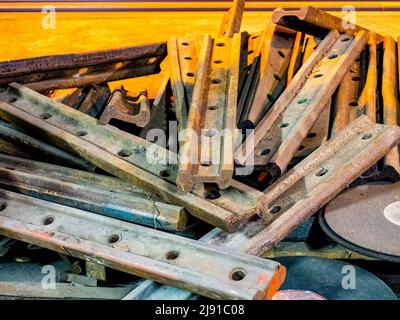 Metallic Rusty industrial machine parts closeup photo Stock Photo - Alamy
