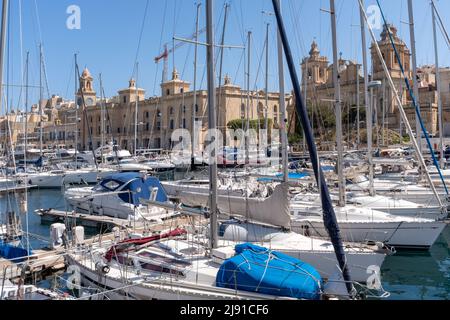 Harbour Waterfront, Vittoriosa (Birgu), The Three Cities, Malta Stock ...