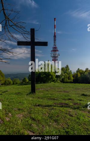 Lookout tower, Sitno hill, Stiavnica Mountains, Slovak republic. Hiking ...