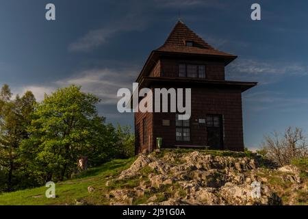 Lookout tower, Sitno hill, Stiavnica Mountains, Slovak republic. Hiking ...