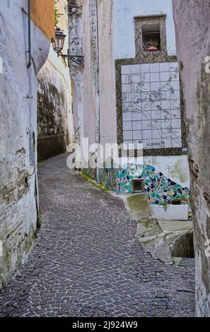 The beautiful village of Albori on the Amalfi coast, considered one of ...
