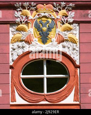 The symbol of Coat of arms of Thuringia, Germany isolated on the white ...