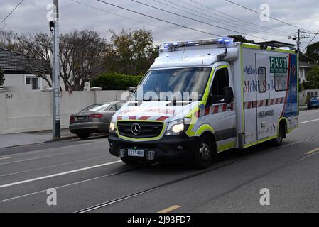 Ambulance Victoria paramedic vehicle, a Mercedes Sprinter, as it ...