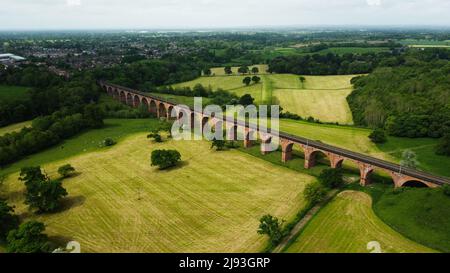 Twemlow Viaduct , Cheshire. Drone aerial photo May 2022 Stock Photo - Alamy