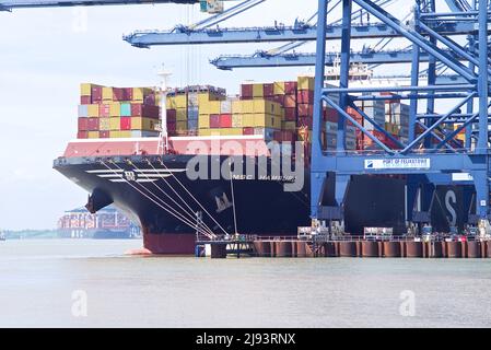 Container ship MSC Michelle docked at The Port of Felixstowe Stock ...