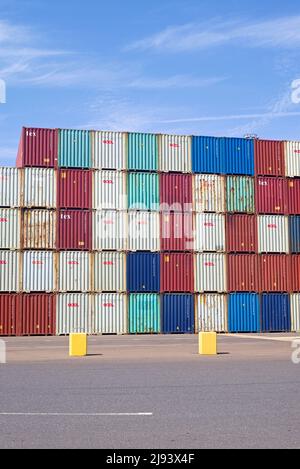 Dockside container yard at the Port of Felixstowe, Suffolk, UK Stock ...