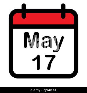 Calendar icon with seventeenth may, vector illustration Stock Vector ...