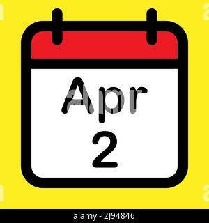 Calender icon second April, vector illustration Stock Vector Image ...