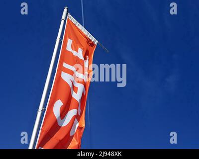 Vilshofen On The Danube, Germany. 19th May, 2022. Flag with the ...