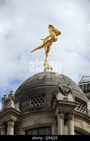 A bronze statue by Sir Charles Wheeler of Lady Wulfruna, the founder of ...
