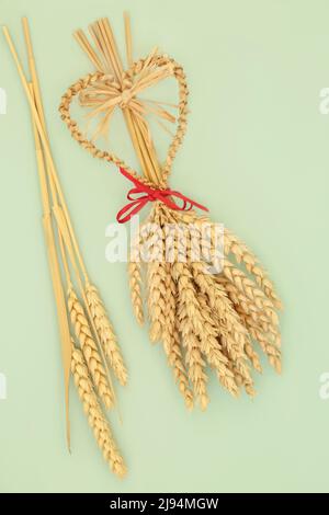 Corn dolly with wheat sheaths. Ancient pagan druid fertility symbol and ...
