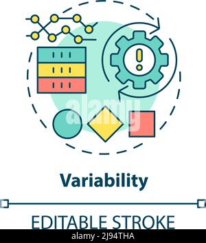 variability line icon, outline symbol, vector illustration, concept ...