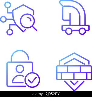 Online security measures pixel perfect linear icons set Stock Vector ...