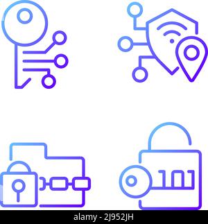 Cybersecurity technologies pixel perfect gradient linear vector icons set Stock Vector Image ...