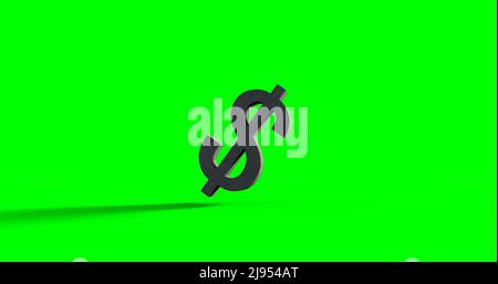 Dollar sign falling against green screen Stock Photo - Alamy