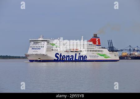 Stena Line ferry Stena Hollandica leaving Harwich Haven and passing ...