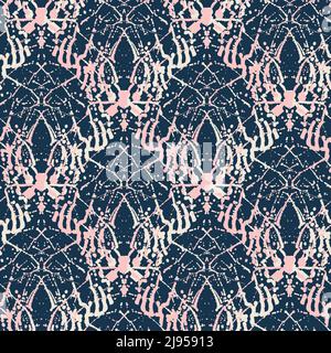 Abstract marbling weave texture. Pink grey vector seamless pattern ...