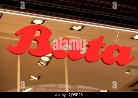 Shop exterior of a bata store in a busy shopping mall at night Stock ...