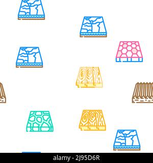 Floor Material Layers Renovation Icons Set Vector Stock Vector Image ...
