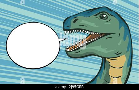 A cartoon illustration of a Velociraptor dinosaur talking Stock Vector ...