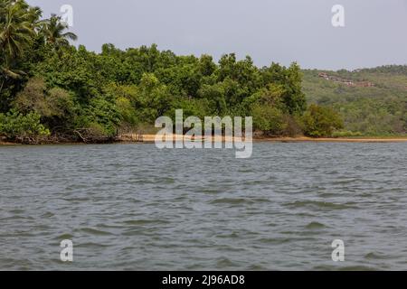 View of boat ride on Karli River in Devbag, Malvan, Maharashtra Stock ...