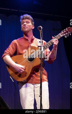 Singer songwriter Jesus Rendon performing at the Muñoz Seca Theater in ...