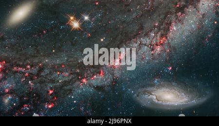 Deep space. Awesome science fiction render. Elements of this image furnished by NASA Stock Photo ...