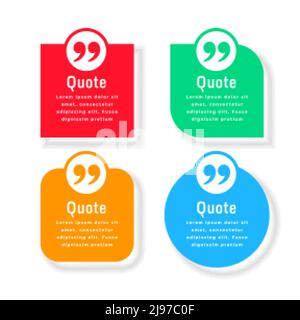 Quotes shapes. Text boxes remark sentences quotes vector typography ...