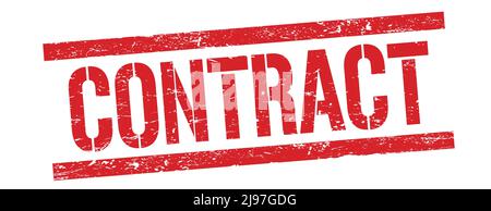 CONTRACT text on red grungy rectangle stamp sign Stock Photo - Alamy