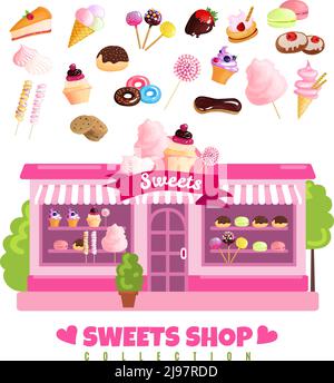 Vector design of confectionery and culinary sign. Set of confectionery ...