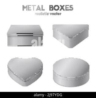 Set of round shaped gift boxes in different colors with golden bow and ...