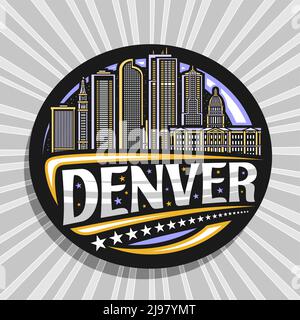 Vector logo for Denver, black decorative sign with illustration of ...