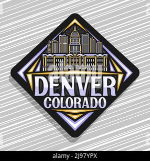Vector logo for Denver, black decorative sign with illustration of ...