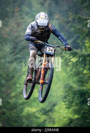 Great Britain’s Charlie Hatton in the Men’s Elite Downhill final during ...