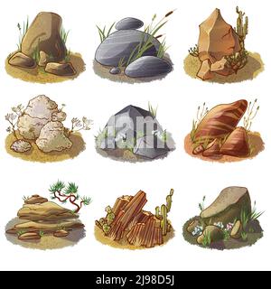 Earth with the different elements on its surface. Humorous collage ...