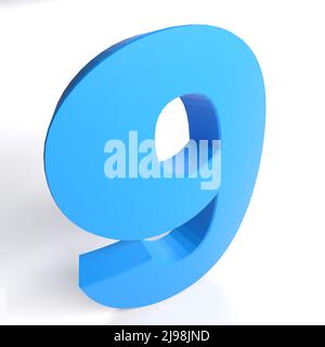 Number 3 in blue color, isolated on white background - 3D rendering ...