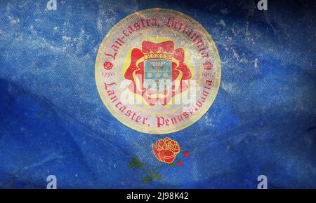 official flag of Lancaster, Pennsylvania untied states of America at ...