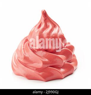 pink whipped mousse cream isolated on white background Stock Photo - Alamy