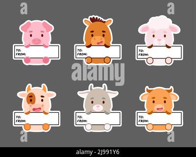 Name Tags For Cartoon School Children Stock Vector Image & Art - Alamy