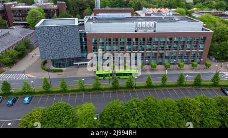 University of Limerick in summer, view of university town against green ...