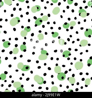 Abstract hand drown polka dots background. Blue dotted seamless pattern ...