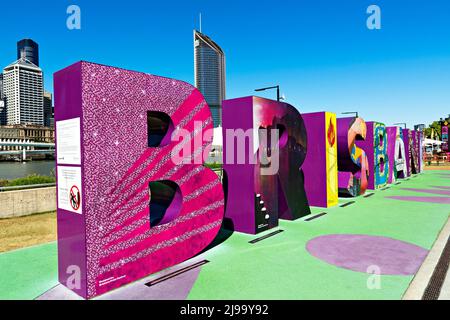 Brisbane Australia / The Brisbane Skyline with the colourful large ...