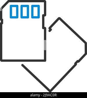 Computer Memory Icon. Editable Bold Outline Design. Vector Illustration ...