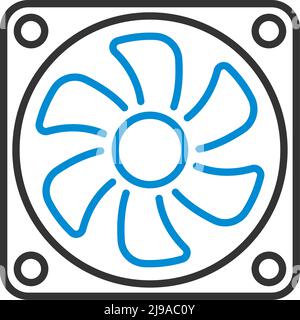 CPU Fan Icon. Editable Bold Outline With Color Fill Design. Vector ...