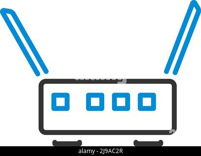 Wi-Fi Router Icon. Editable Bold Outline With Color Fill Design. Vector ...